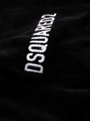 Dsquared2 Logo Embroidered Bath Robe - Black