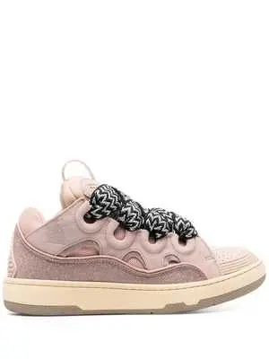 LANVIN Curb Leather Low-top Sneakers Pink