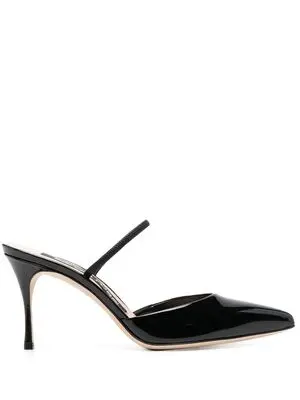 SERGIO ROSSI Godiva 75mm Leather Heel Pumps - Black