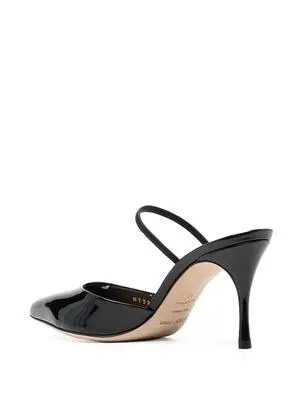 SERGIO ROSSI Godiva 75mm Leather Heel Pumps - Black