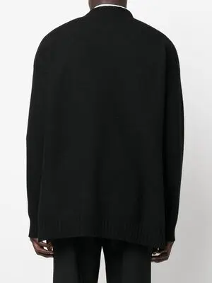 JIL SANDER Split-hem Crew-neck Jumper - Black