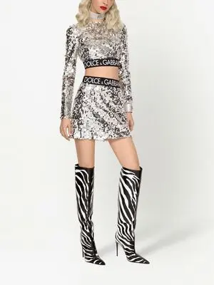Dolce & Gabbana Sequin-embellished Crop Top