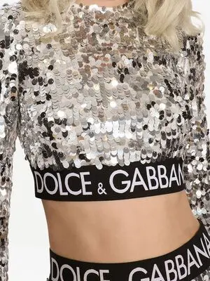 Dolce & Gabbana Sequin-embellished Crop Top