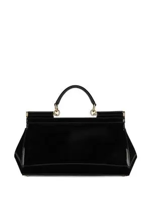 Dolce & Gabbana Sicily Patent Leather Top-handle Bag - Black