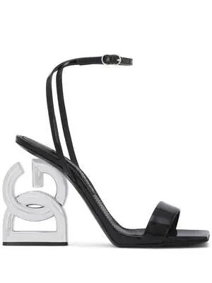 Dolce & Gabbana 3.5 105mm Patent Leather Sandals - Black