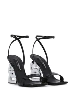 Dolce & Gabbana 3.5 105mm Patent Leather Sandals - Black