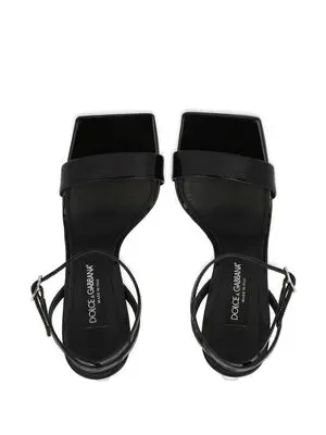 Dolce & Gabbana 3.5 105mm Patent Leather Sandals - Black