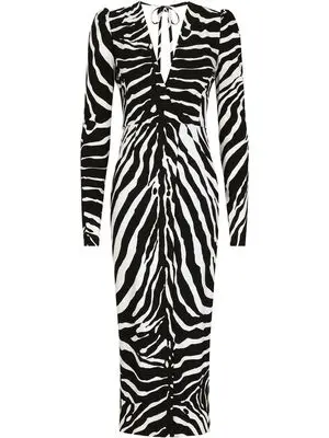 DOLCE & GABBANA DOLCE & GABBANA Zebra-Print Long-Sleeve Dress