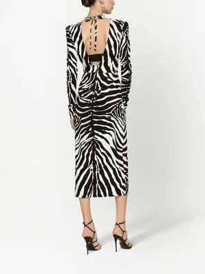 Dolce & Gabbana Zebra-print Long-sleeve Dress
