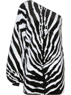Dolce & Gabbana Zebra-print Sequin-embellished Mini Dress - Black