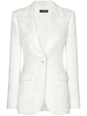 Dolce & Gabbana Turlington Floral-brocade Blazer - White