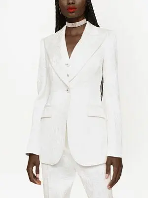 Dolce & Gabbana Turlington Floral-brocade Blazer - White