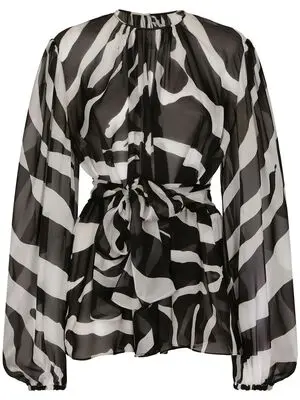 Dolce & Gabbana Zebra-print Chiffon Blouse