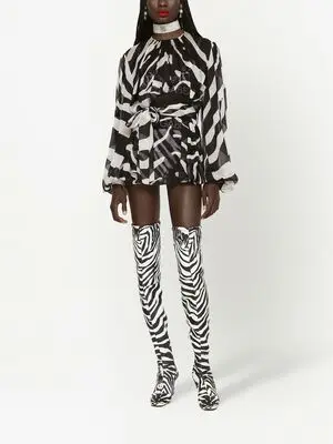 Dolce & Gabbana Zebra-print Chiffon Blouse