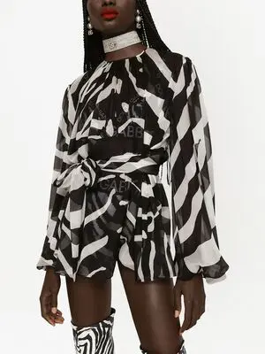 Dolce & Gabbana Zebra-print Chiffon Blouse