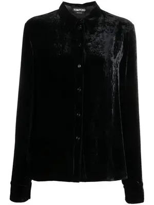 TOM FORD Crushed Silk-velvet Shirt