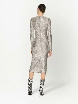 Dolce & Gabbana Sequin-embellished Midi Dress - Silver