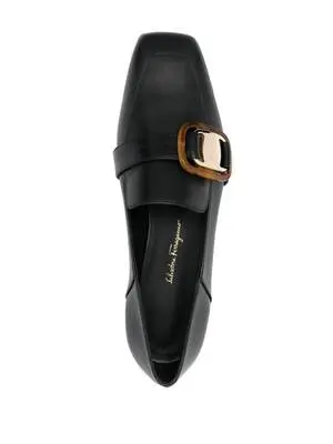 FERRAGAMO Logo-plaque Leather Loafers