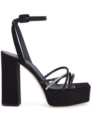 GIUSEPPE ZANOTTI 120mm Arhama Embellished Platform Sandals - Black