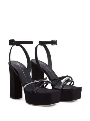 GIUSEPPE ZANOTTI 120mm Arhama Embellished Platform Sandals - Black