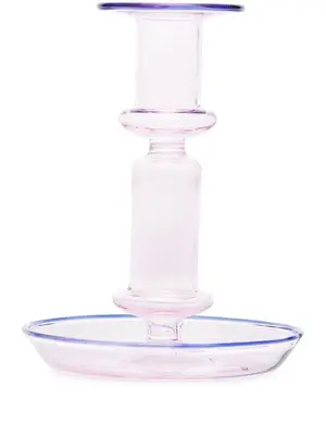 HAY Flare Medium Glass Candleholder - Pink