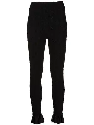 Alexander Wang Ruched Ruffle-trim Leggings