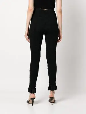 Alexander Wang Ruched Ruffle-trim Leggings