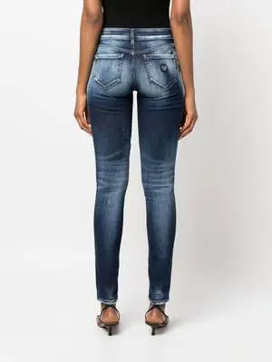 Philipp Plein High-waisted Skinny Jeans - Blue
