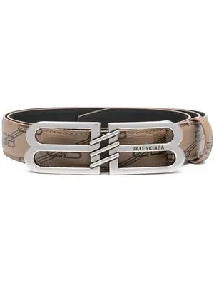 Balenciaga Bb Monogram Belt - Neutrals