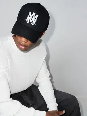 Amiri Ma Logo Trucker Hat - Black