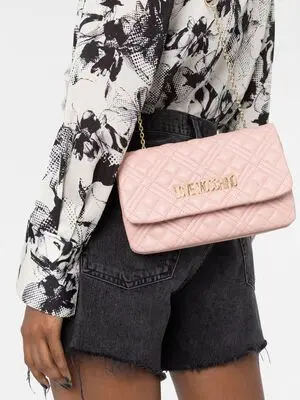 Moschino Logo-plaque Quilted Crossbody Bag