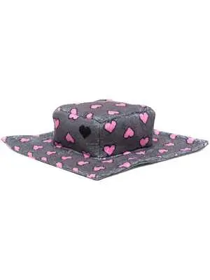Natasha Zinko Pixel Heart Box Bucket Hat - Grey