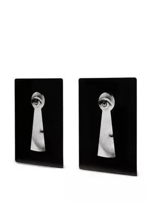 FORNASETTI Serratura Bookends Set - Black