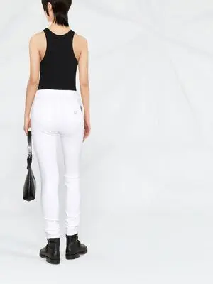Philipp Plein Biker High-waisted Skinny Jeans - White