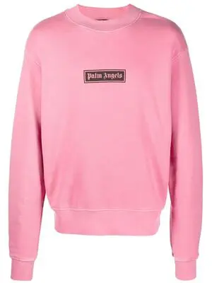 Palm Angels Logo-print Cotton Sweatshirt - Pink