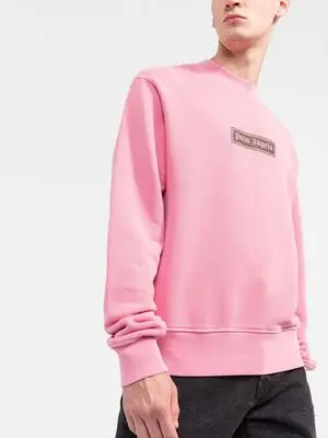 Palm Angels Logo-print Cotton Sweatshirt - Pink
