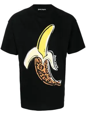 Palm Angels Graphic-print Cotton T-shirt - Black