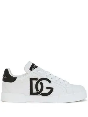Dolce & Gabbana Portofino Leather Sneakers - White