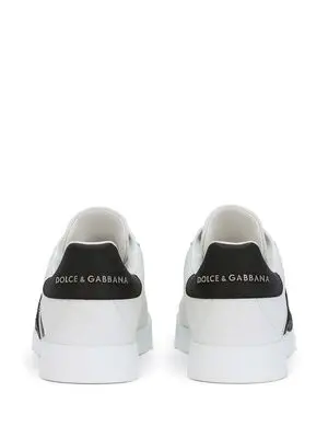 Dolce & Gabbana Portofino Leather Sneakers - White