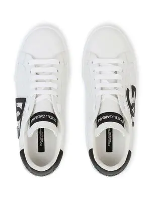 Dolce & Gabbana Portofino Leather Sneakers - White