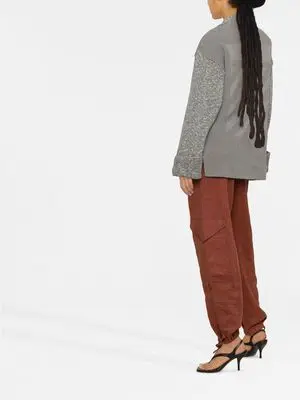 Off-White Diag-stripe Mélange-effect Cardigan