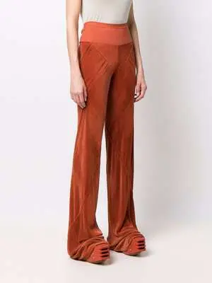 Rick Owens Bias-cut Velvet-effect Trousers - Orange
