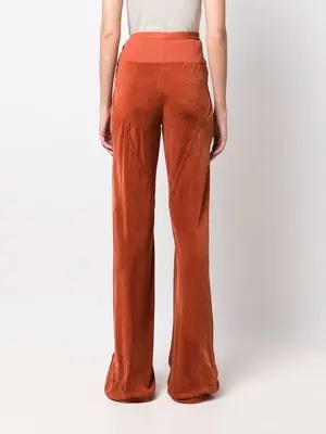 Rick Owens Bias-cut Velvet-effect Trousers - Orange