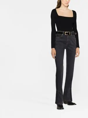 Alexander McQueen Logo Patch Bootcut Jeans
