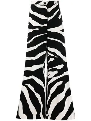 Dolce & Gabbana Zebra-print Flared Trousers - Black