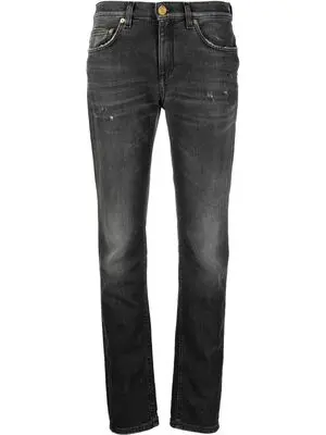 Roberto Cavalli Distressed-detail Straight-leg Jeans