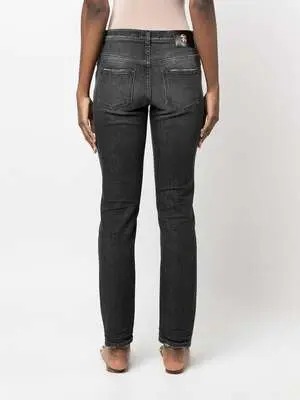 Roberto Cavalli Distressed-detail Straight-leg Jeans