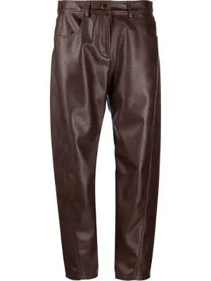 Stella McCartney Straight Leg Faux Leather Trousers