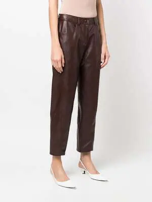 Stella McCartney Straight Leg Faux Leather Trousers