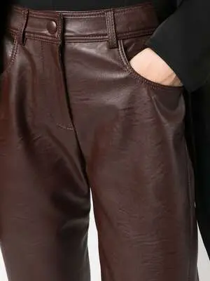 Stella McCartney Straight Leg Faux Leather Trousers